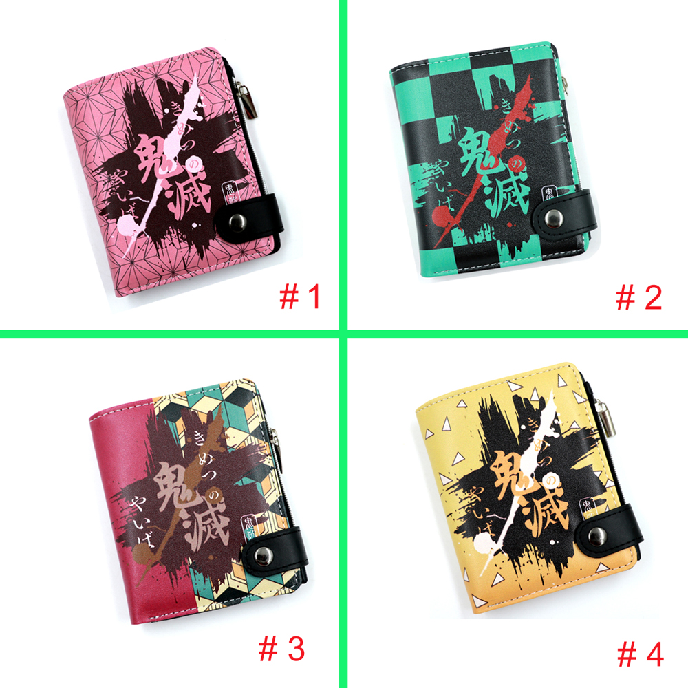 Manga Demon Slayer: Kamado Agatsuma Zenitsu Inosuke Soft Button Wallet ...