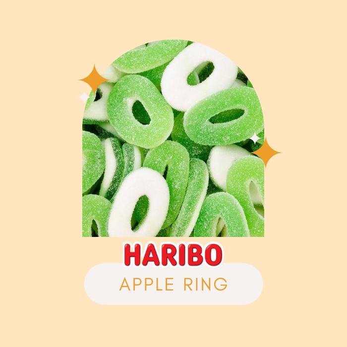 Haribo Apple Ring +-100g Repack Gummy Candy (HALAL) | Shopee Singapore