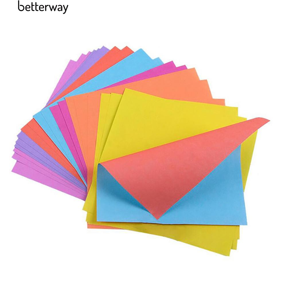 ★100Pcs Square Origami Paper Double Sided Coloured DIY Folded ...