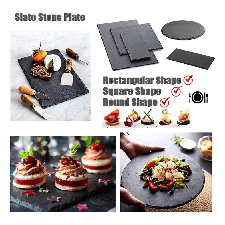 Black Slate Plate - Natural Stone - Food Presentation - Cheese ...