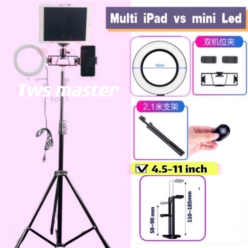 (SG Stock) Tripod Stand 210cm Portable Adjustable Stand Live Camera Selfie Tripod and Bluetooth ...