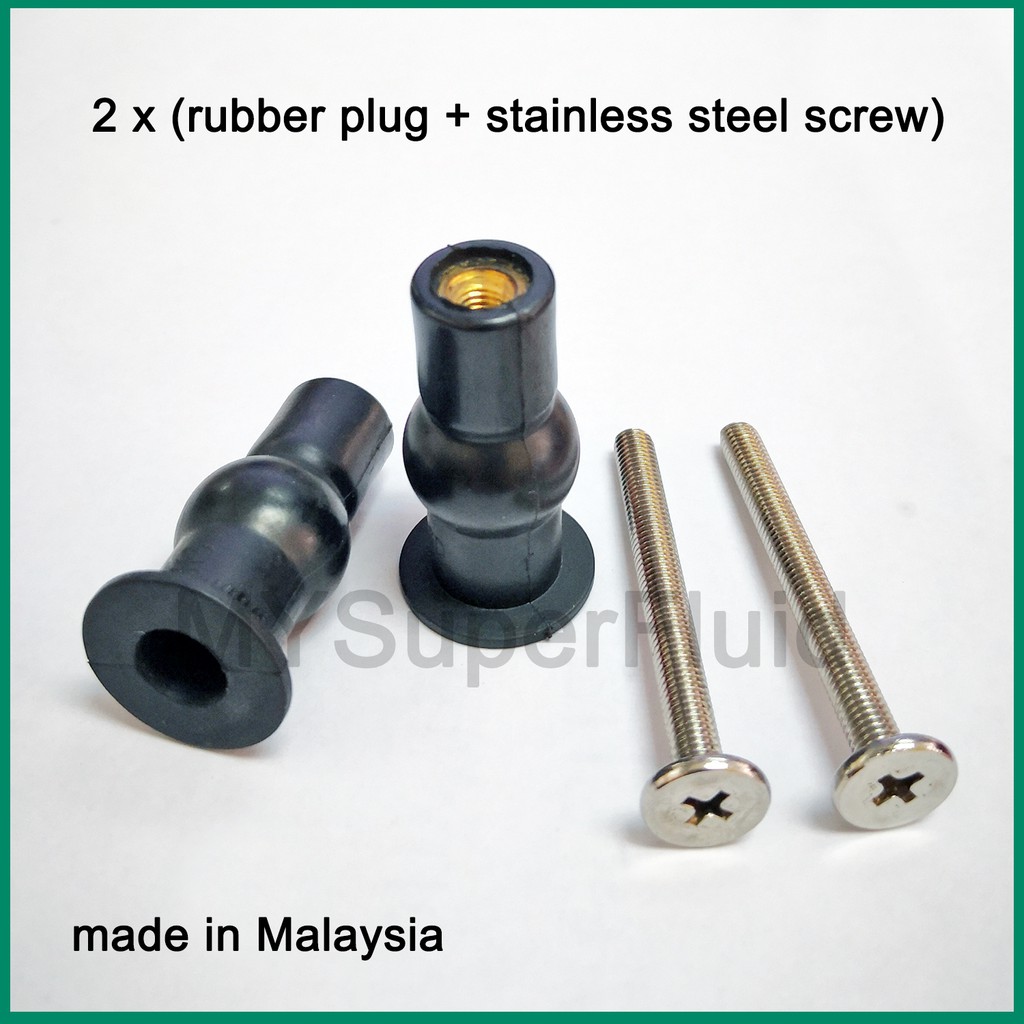 Toilet Seat TOP FIX Seat Hinge Hole Fixings Rubber Expansion Bolt ...