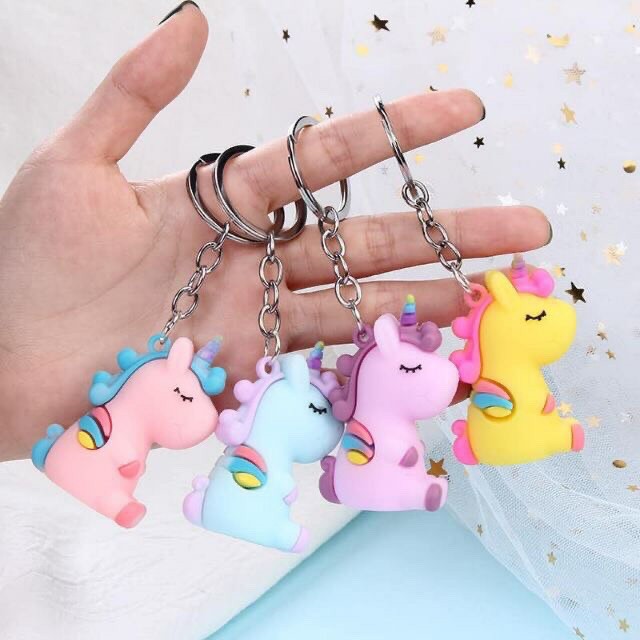 Lovely unicorn keychain (with real photo on the back) | Shopee Singapore
