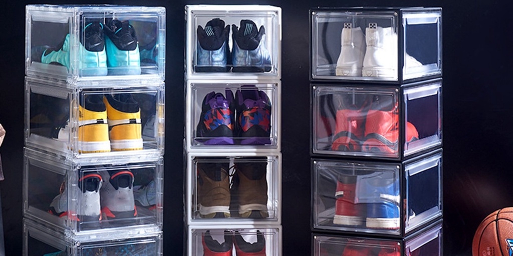 Winningway Mojo Pro XL Shoe Box Stackable Shoes shoebox clear thick ...