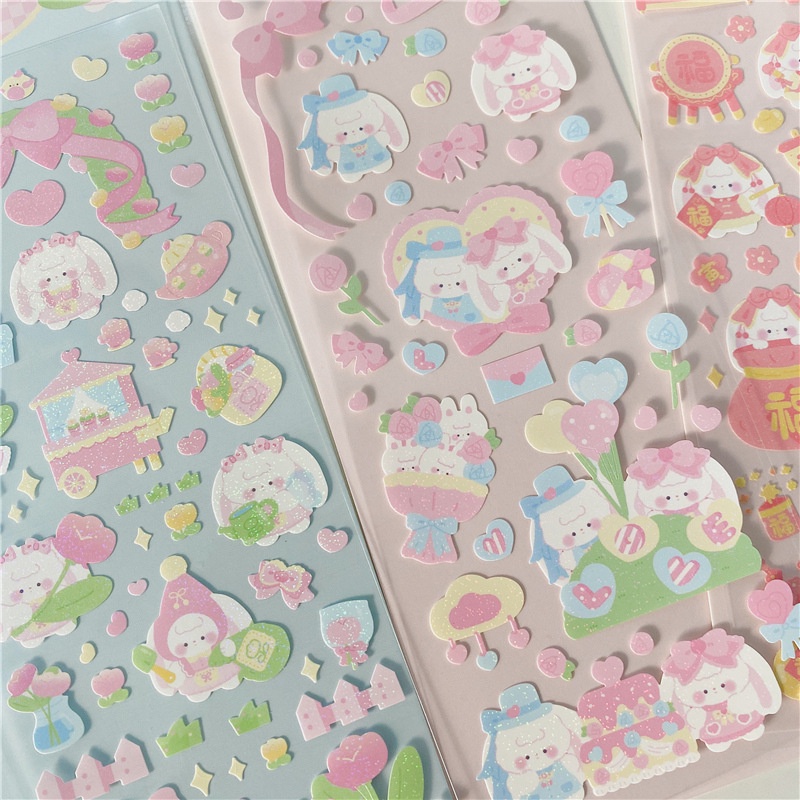 Steve Aesthetic Sakura Rabbit Sticker Photocard Toploader Journal ...