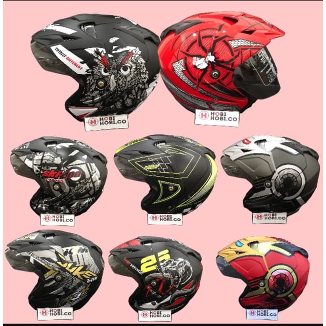11.11 SNI BXP Motorcycle Helmet 2 glass jp7 (Double visor) 7 Owl Black ...