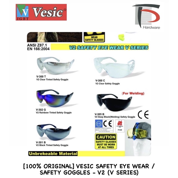 VESIC SAFETY EYE WEAR / SAFETY GOGGLES / MATA SPEC WELDING - V2 (V ...
