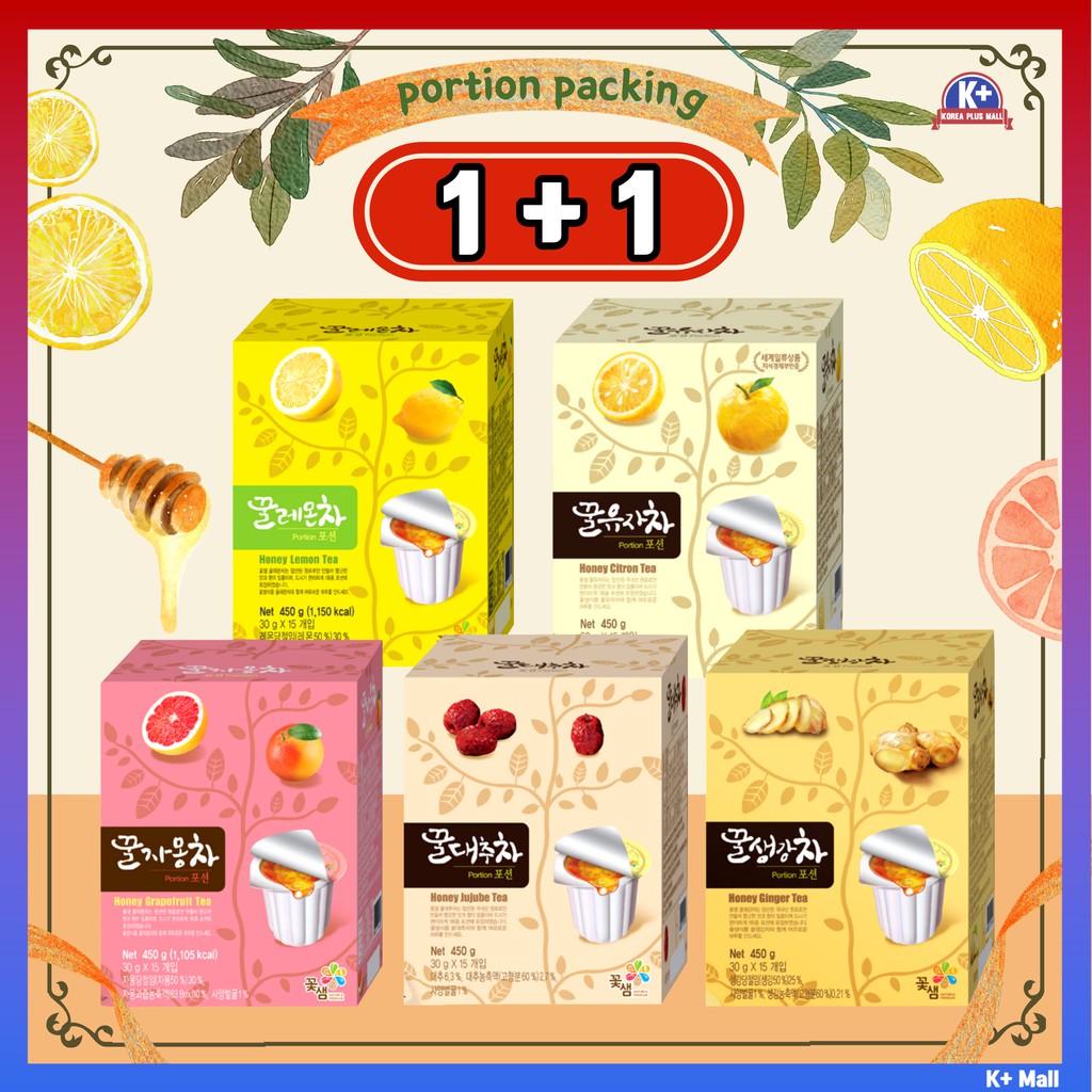 [1+1] ️Ready Stock ️ Portion Packing Tea Korea Honey citron tea (15p ...