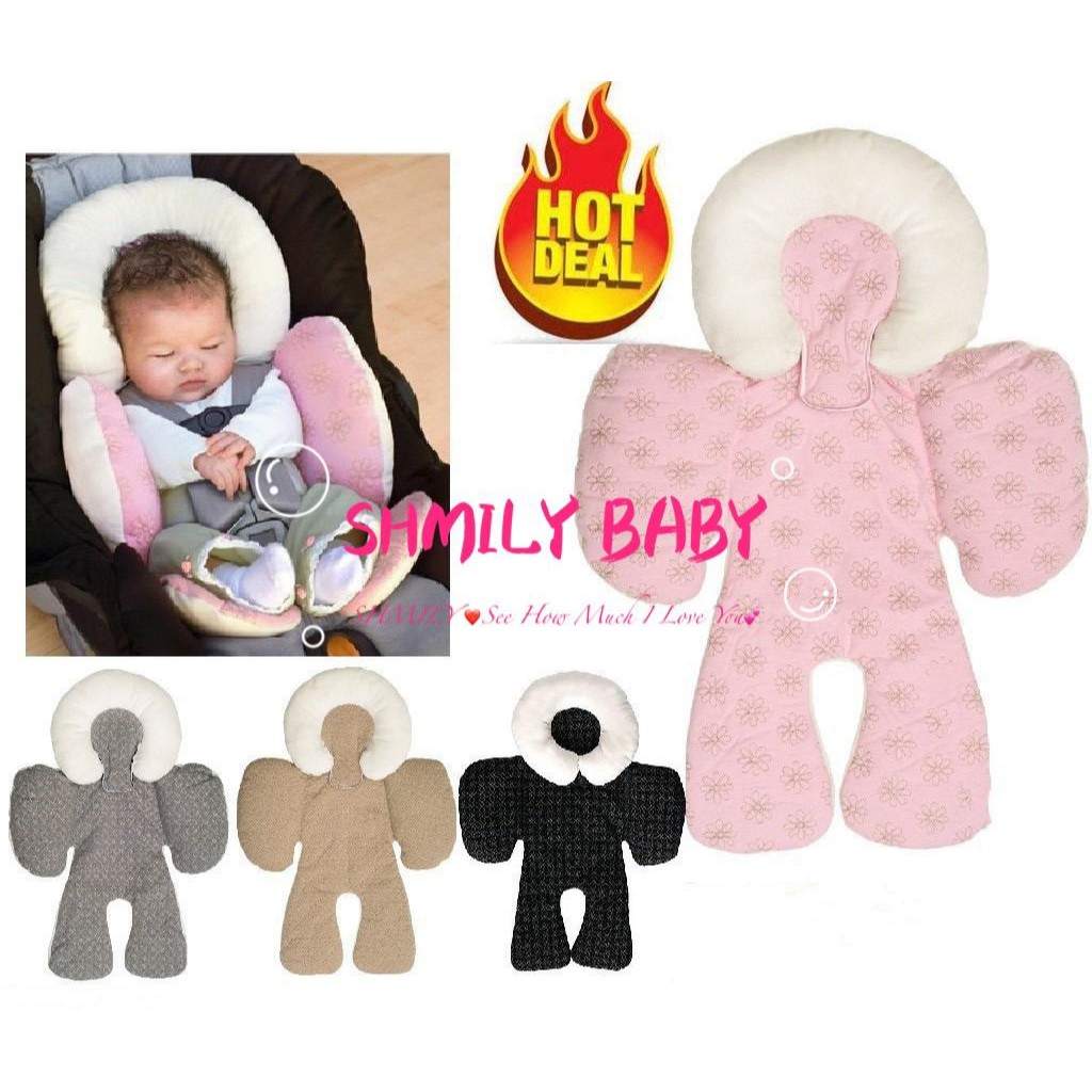JJ Cole Head & Body Support Baby Car Seat Soft Pillow Stroller (Grey ...
