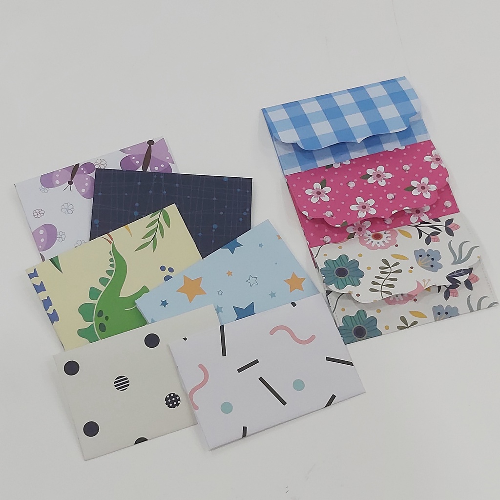 10pcs Small Mini Envelopes Cute Motif For Eid Money Cards | Shopee ...