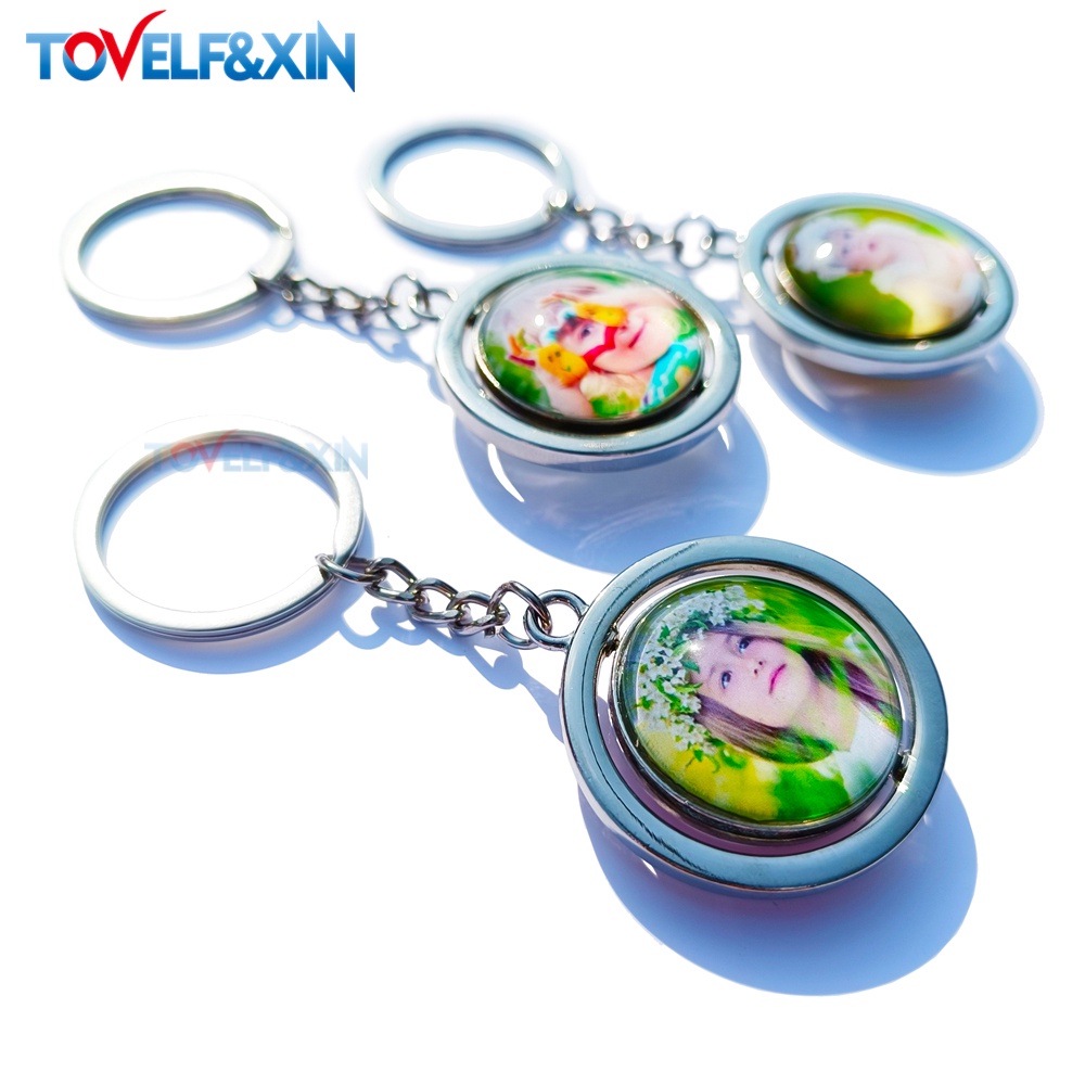 Custom 360 degree rotatable photo keychain DIY Logo anime cartoon ...