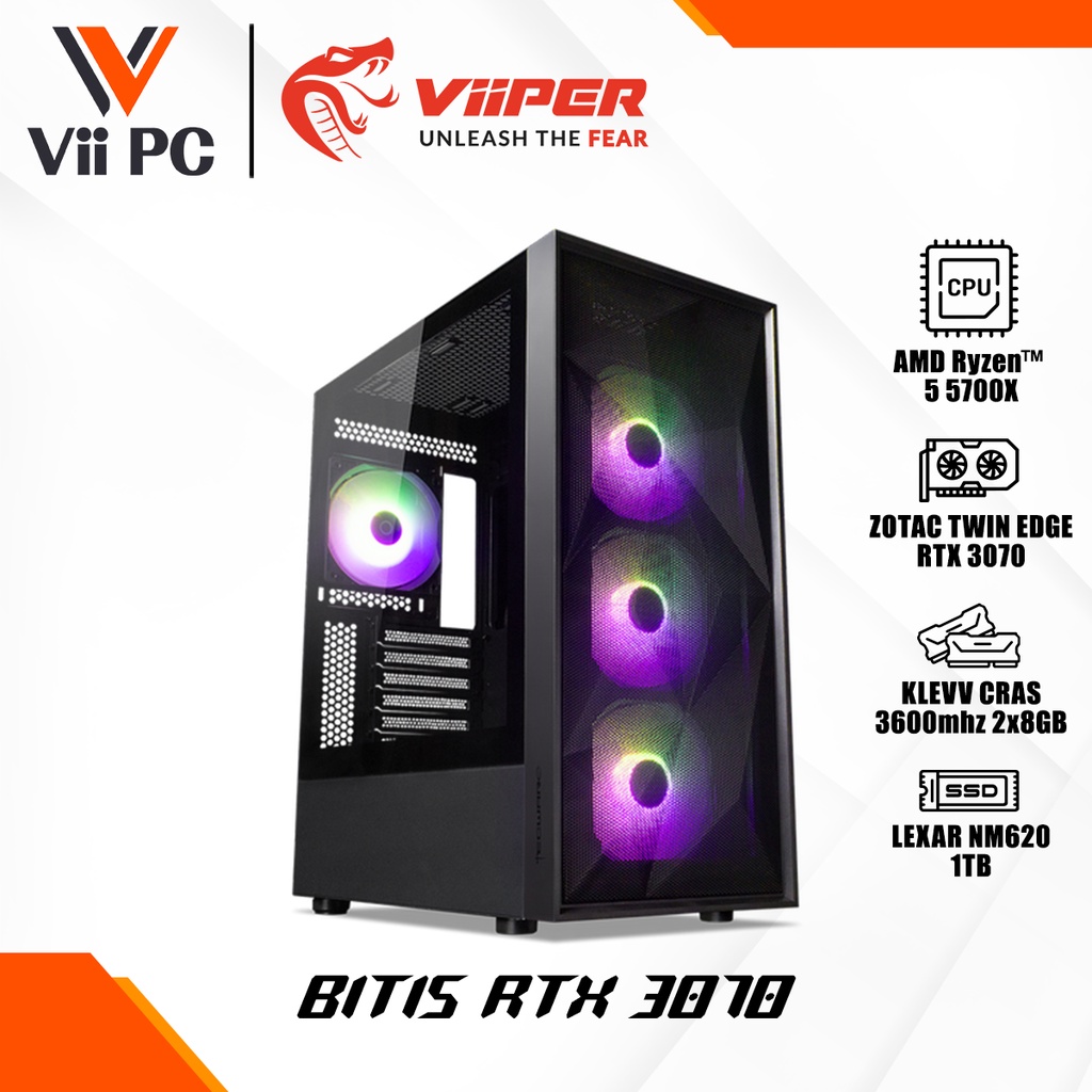 ViiPER PC BITIS RTX 3070 Gaming PC,RYZEN 5 5700X,TUF B550 PLUS WIFI ...