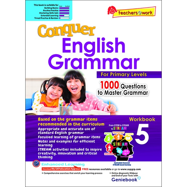 Conquer English Grammar For Primary Levels Workbook 1 - 6 | Skill-based | Primary English School ...