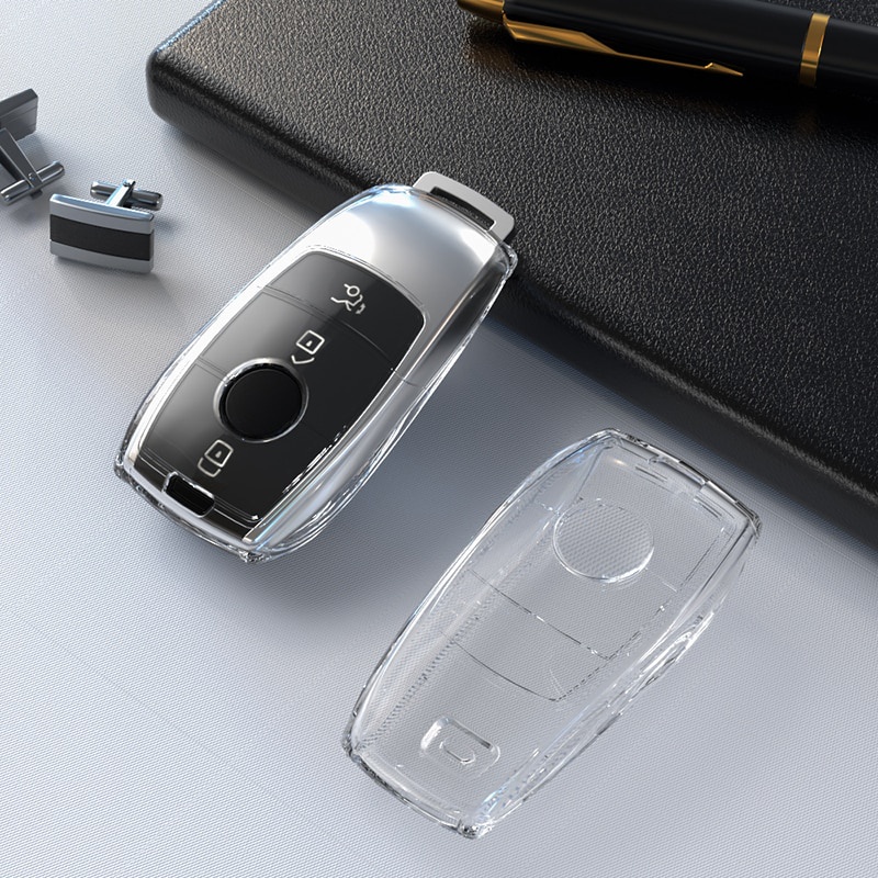 TPU Transparent Car Key Case Cover for Mercedes Benz E C S GLC Class ...