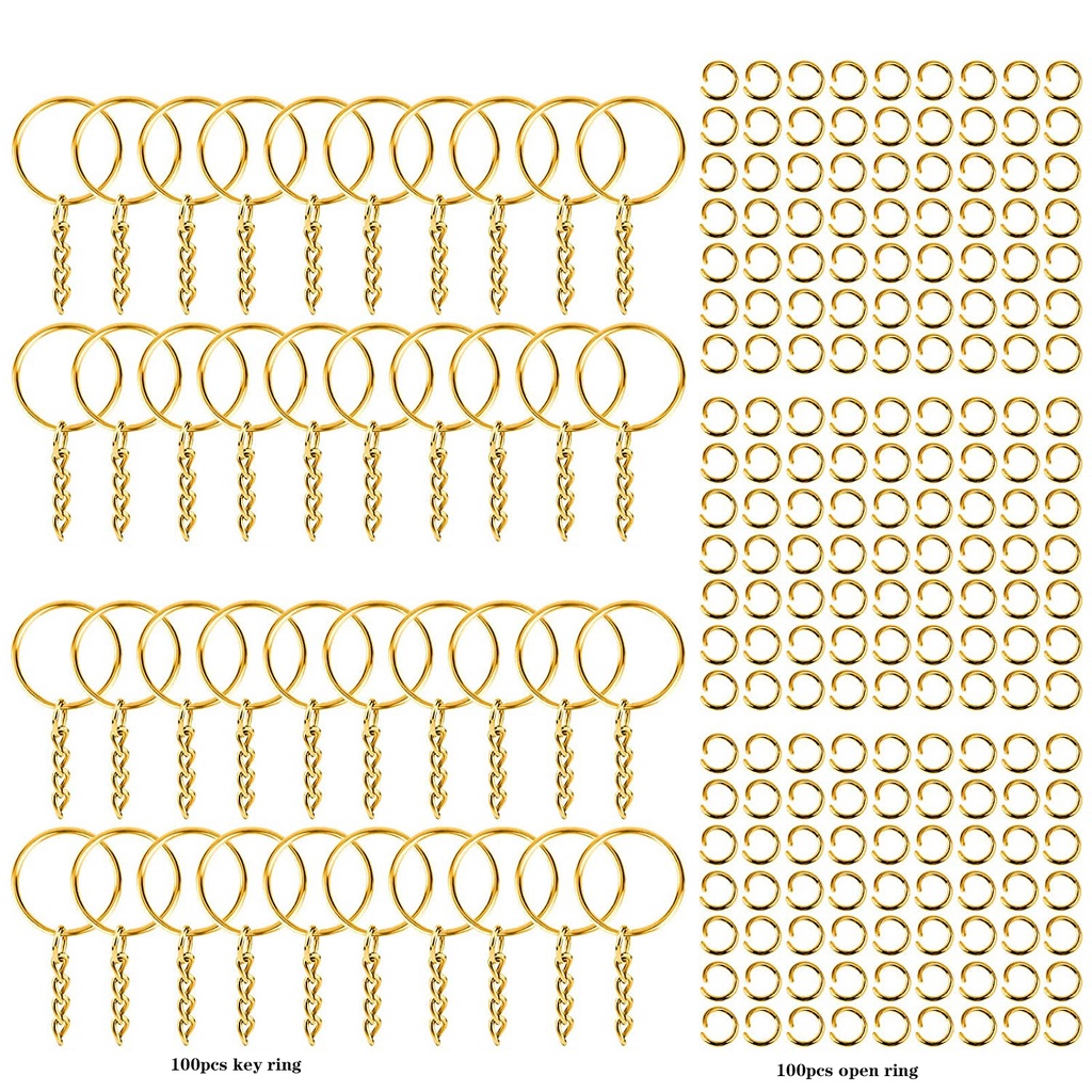 200pcs/Set Keychain Open Jump Rings Jewelry Making Accessories Kits for ...