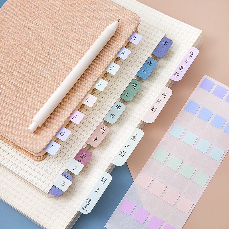 Index Label Sticker Morandi Color Post-it Macaron Color Bookmark Office ...