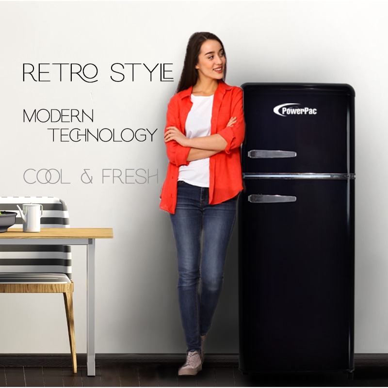 PowerPac 2-Door Fridge 114L Retro Fridge, Mini Fridge (PPF118) | Shopee ...
