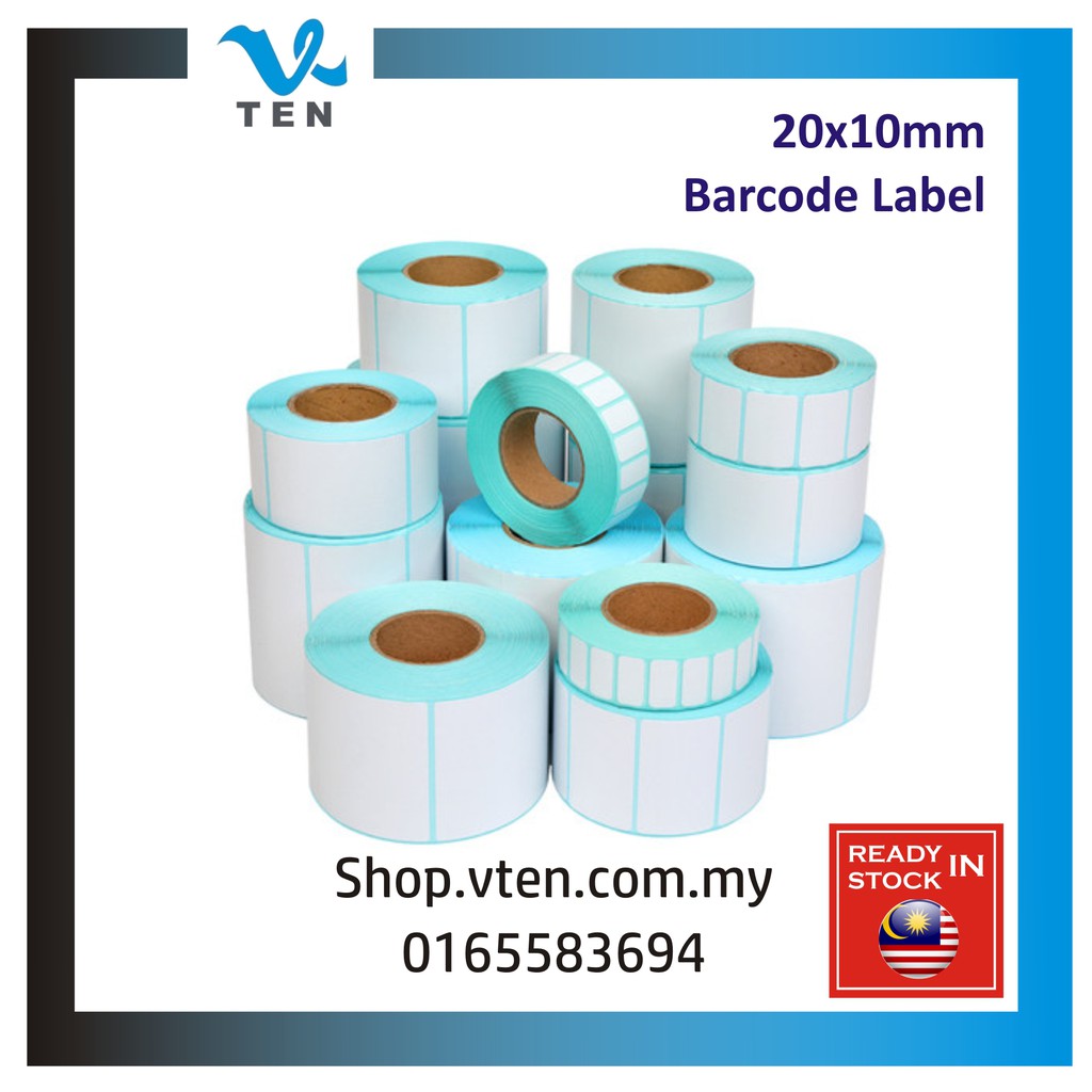 Thermal Barcode Label Sticker For Barcode Printer Thermal Paper 20*10mm ...