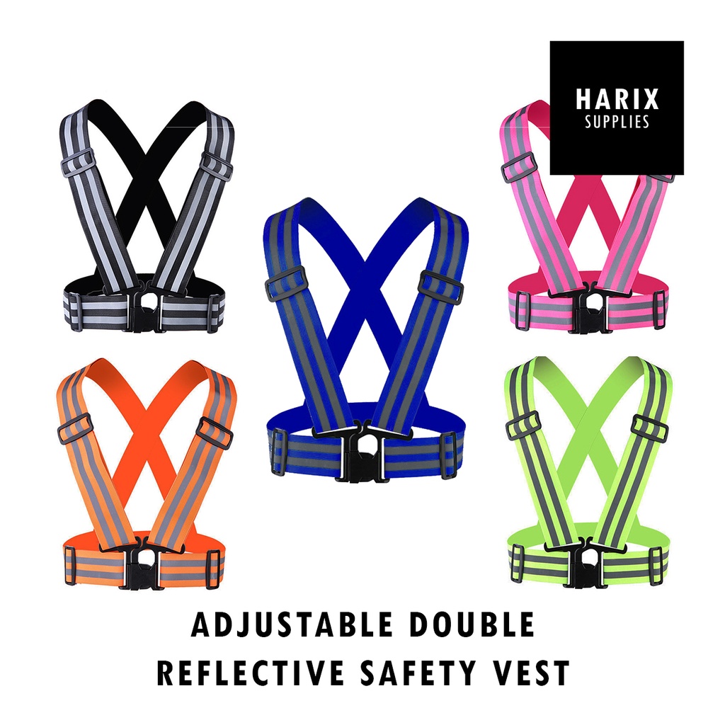 Adjustable Safety High Visibility Double Reflective Elastic Vest ...