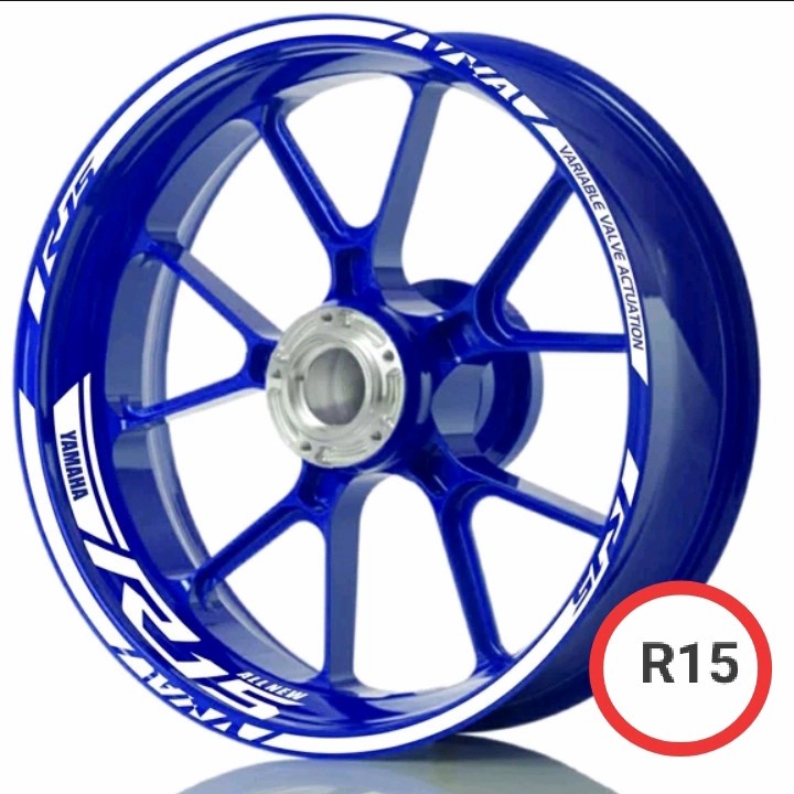PUTIH Yamaha R15 Rim sticker 2 Choices Of Blue Rim design Pictures ...