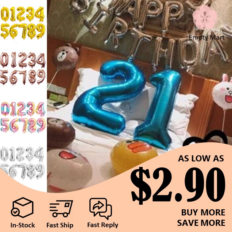 32-inch Number Foil Balloon for Birthday / Anniversary / Hen Party ...