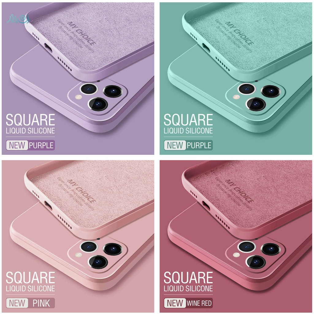 Luxury Square Liquid Silicone Case For iPhone 12 13 11 Pro Max X XR XS ...