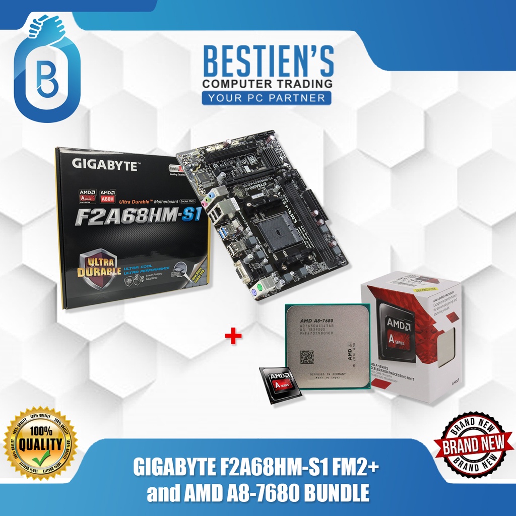 GIGABYTE F2A68HM-S1 FM2+ and AMD A8-7680 BUNDLE | Shopee Singapore