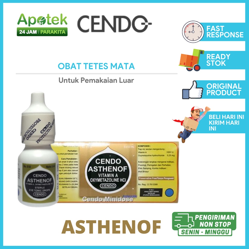 MATA MERAH Cendo Asthenof Eye Drop / Eye Drops for Symptoms of Red Eyes ...