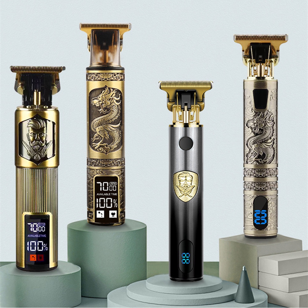 Barber T9 Retro Men's Barber USB Rechargeable Electric Beard Shaver ...