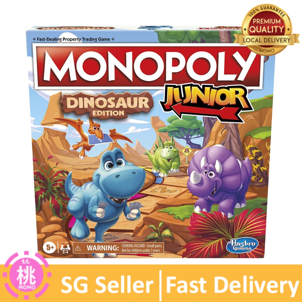 Monopoly Junior Dinosaur Edition Board Game, Kids Board Games, Fun ...