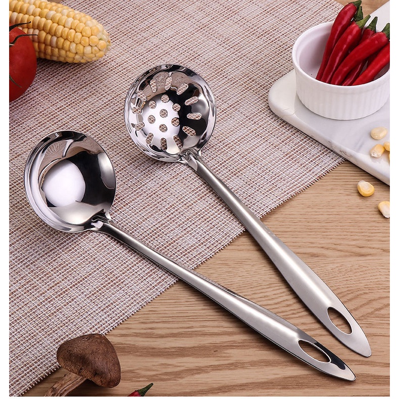 6cm, 7cm Stainless Steel Steamboat Soup Ladle and Slotted Spoon ...