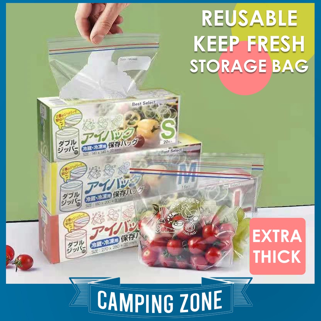 10/15/20Pcs Reusable Fresh Bag Fresh Zipper Bag Food Storage Seal Bag ...