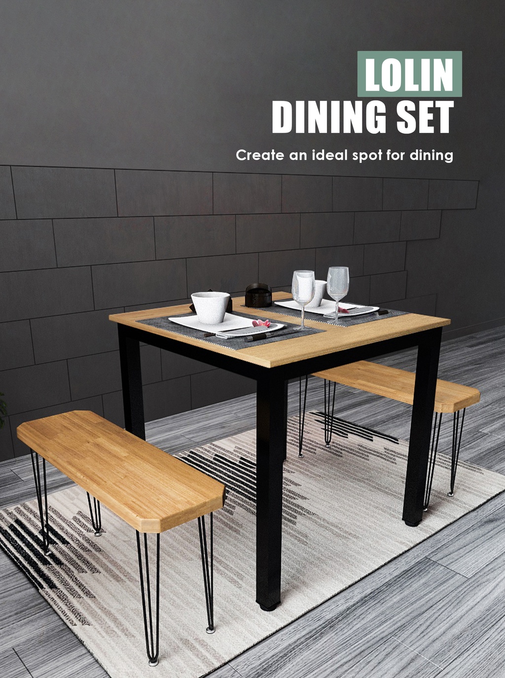 MYSEAT.sg LOLIN Solid Wood Dining Table Set | Shopee Singapore