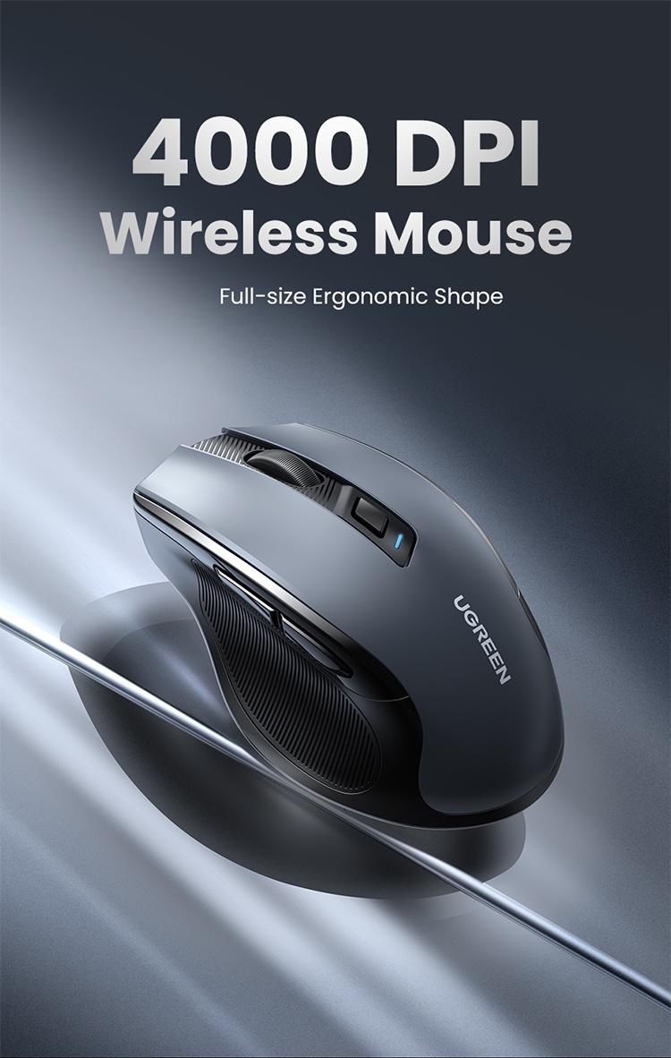 UGREEN Wireless Mouse With AA Battery 6 Silent Buttons, 2.4G with USB ...