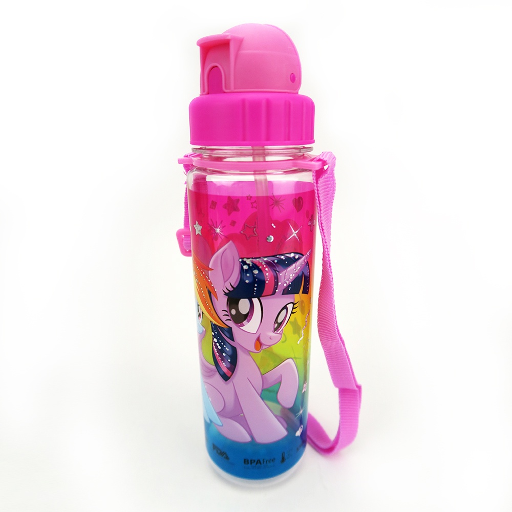 My Little Pony Rotary Pop Straw Water Bottle Rainbow (550ml) | Shopee ...