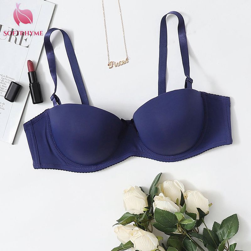 Softrhyme 1/2 Cup Ladies Push Up Pick Up Molded Bra Super Size D Simple ...