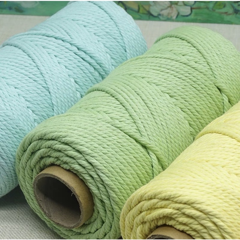 4mm Colour Macrame Cotton Rope/3 strands Macrame Cord/Cotton Twisted ...