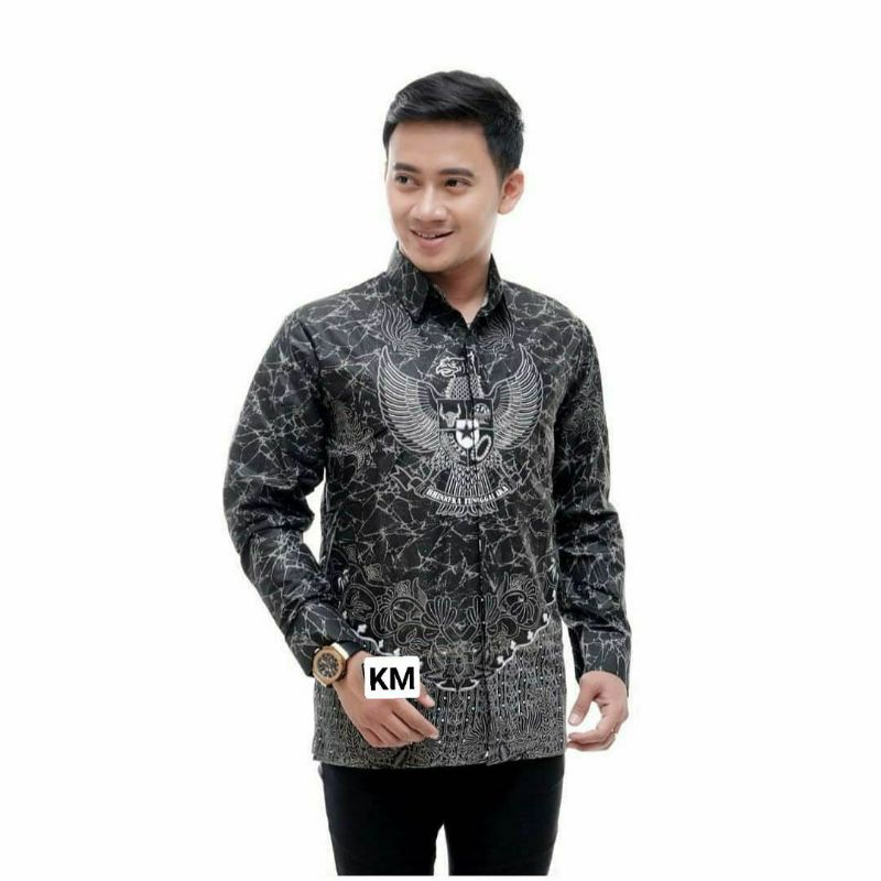 KEMEJA Men's Batik Shirt Regular Long Sleeve Garuda Indonesia Original ...