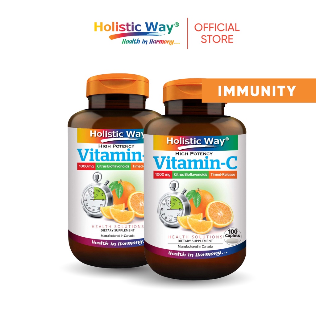 [Bundle of 2] Holistic Way High Potency Vitamin-C 1000mg (Timed-Release ...