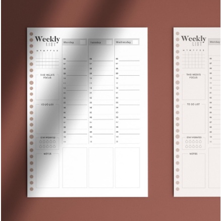 Weekly list Contents binder / loose leaf B5 50 Sheets | Shopee Singapore