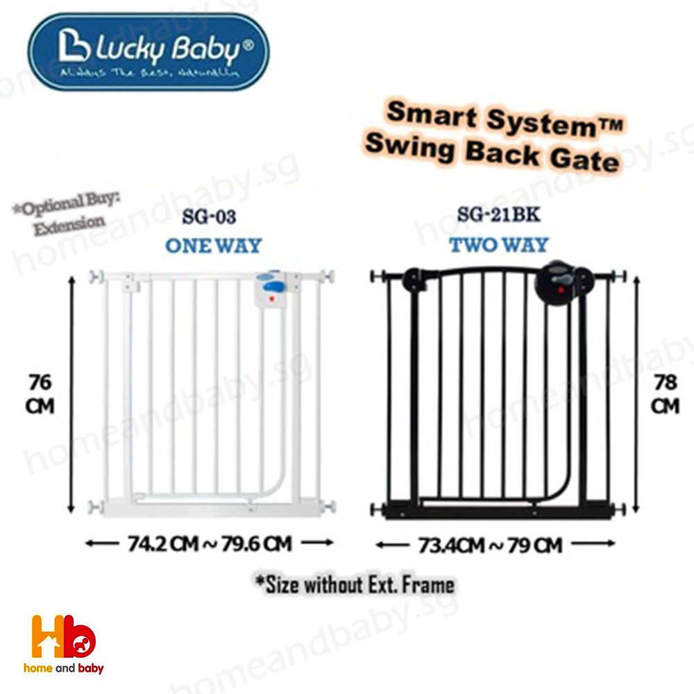 Lucky Baby Smart System™ Swing Back Gate | One Way SG-03 | Two Way SG ...