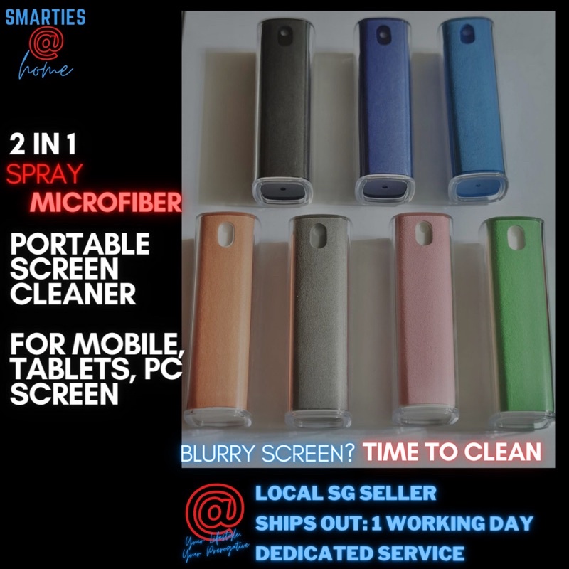 Portable Tablet Mobile Phone Screen Cleaner , 2 in 1 Spray with ...