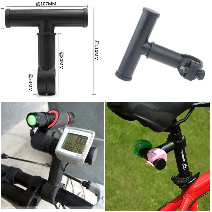 T bar Handle bar extension mount Bicycle Bike Light Speedometer Saddle ...