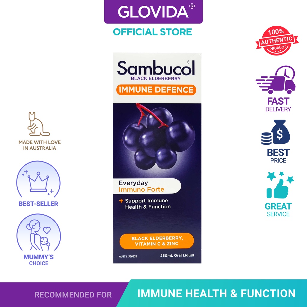 Sambucol Black Elderberry Immune Defence Everyday Immuno Forte 250ml ...
