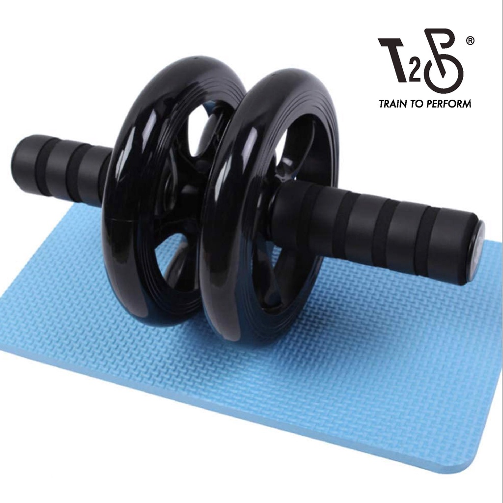 T2P Abs Roller Exercise Wheel With Free Non Slip Mat Abdominal Exercise ...