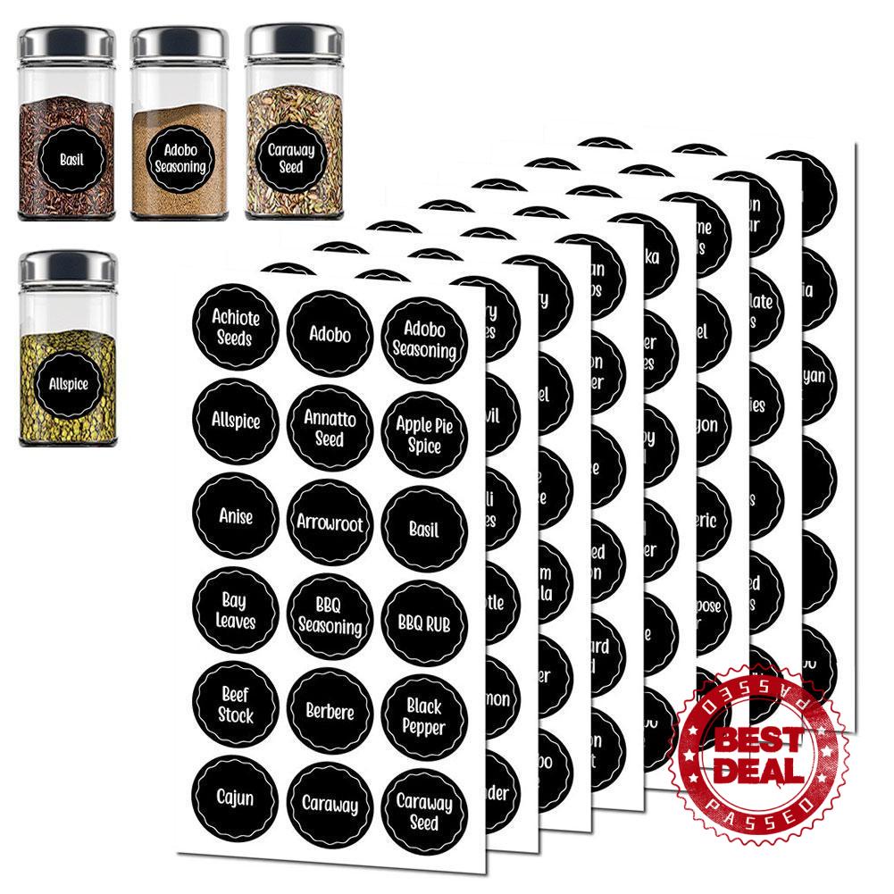 Creative 144 Printed Spice Jar Labels and Food Pantry Stickers ...