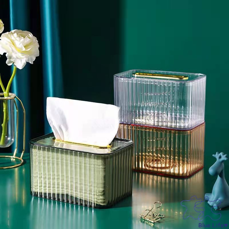 Light Luxury Style Transparent Tissue Box Home Living Room Coffee Table ...