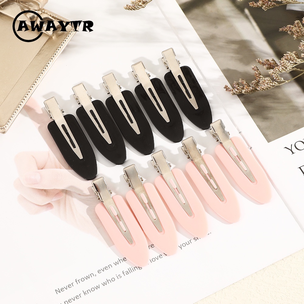 10pcs Korean Simple Hairdressing Makeup Clip Women's Seamless Leaf Hair ...