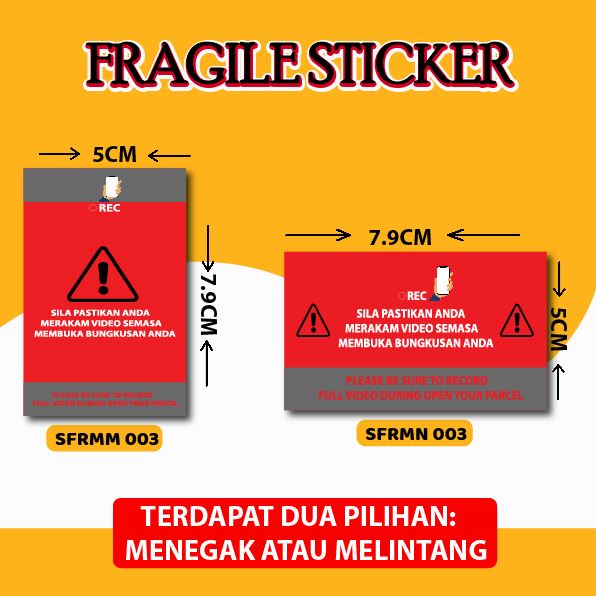 MERAH [BUY 10+2] FRAGILE STICKER RECORD When Opening Red Pack/RECORD ...