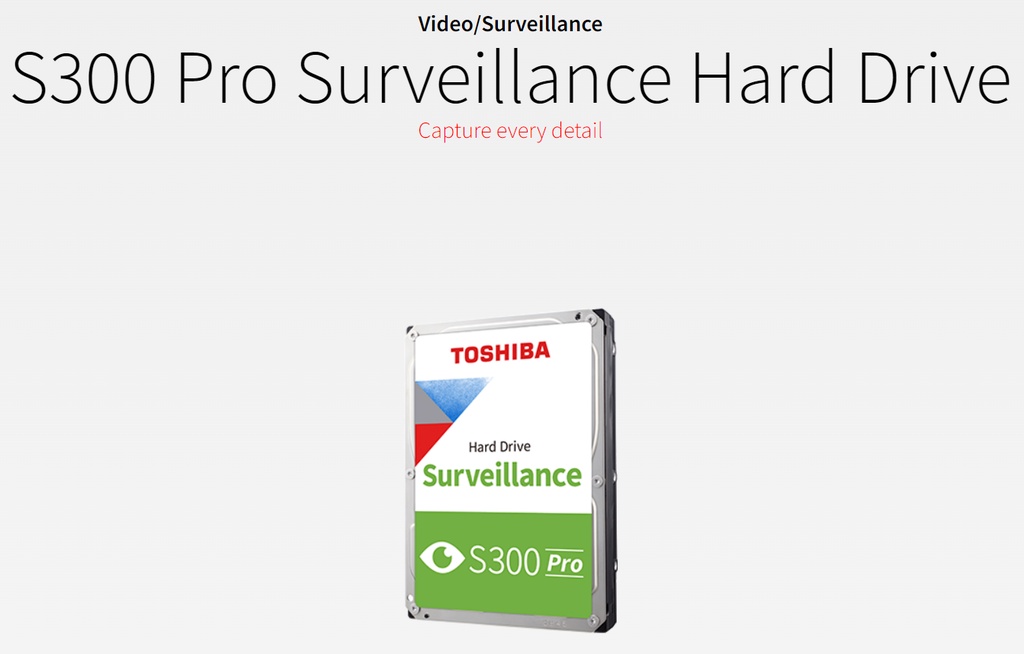 Toshiba Surveillance S300 Pro HDD For CCTV / NVR 4TB 6TB 8TB 10TB ...